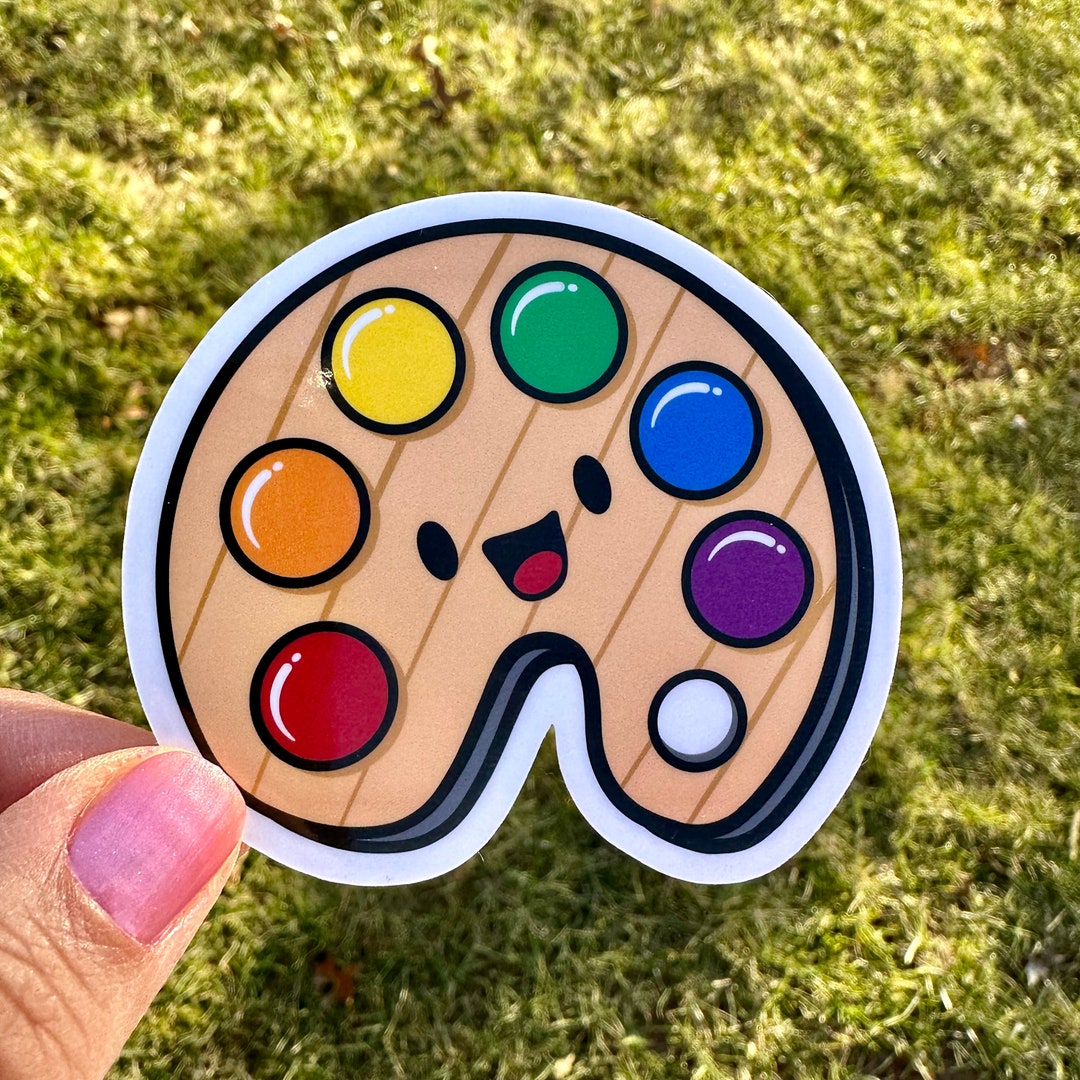 Cute Artist Paint Palette Sticker - Etsy