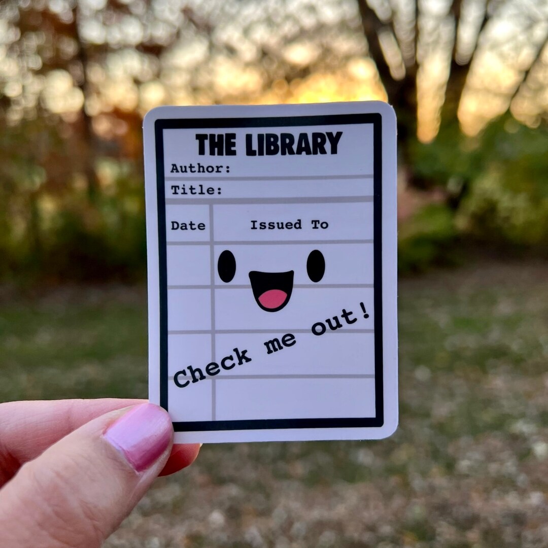 Cute Library Card Sticker - Etsy