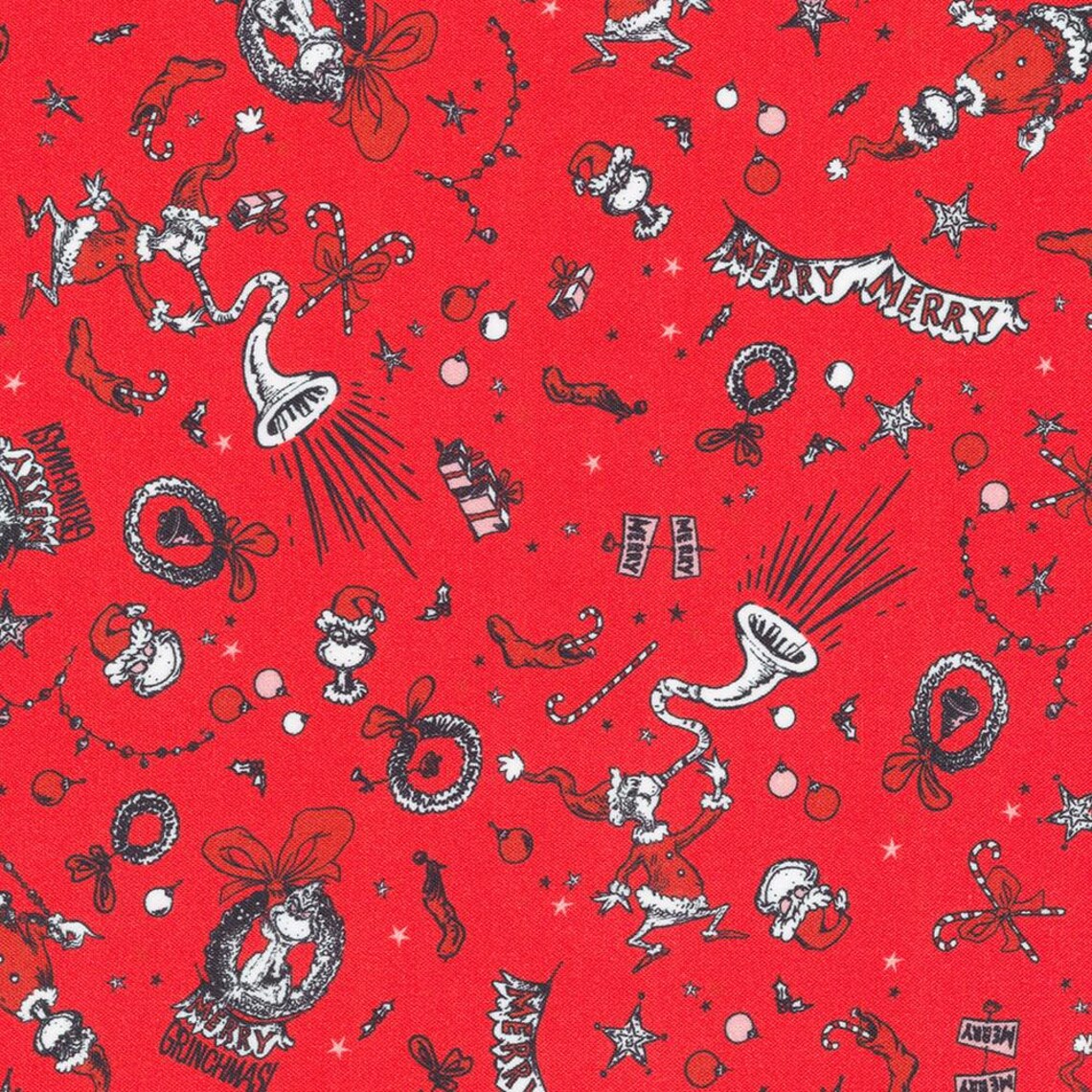 Grinch Fabric Quilt Kit FREE PATTERN_ Includes Binding-grinch Christmas ...