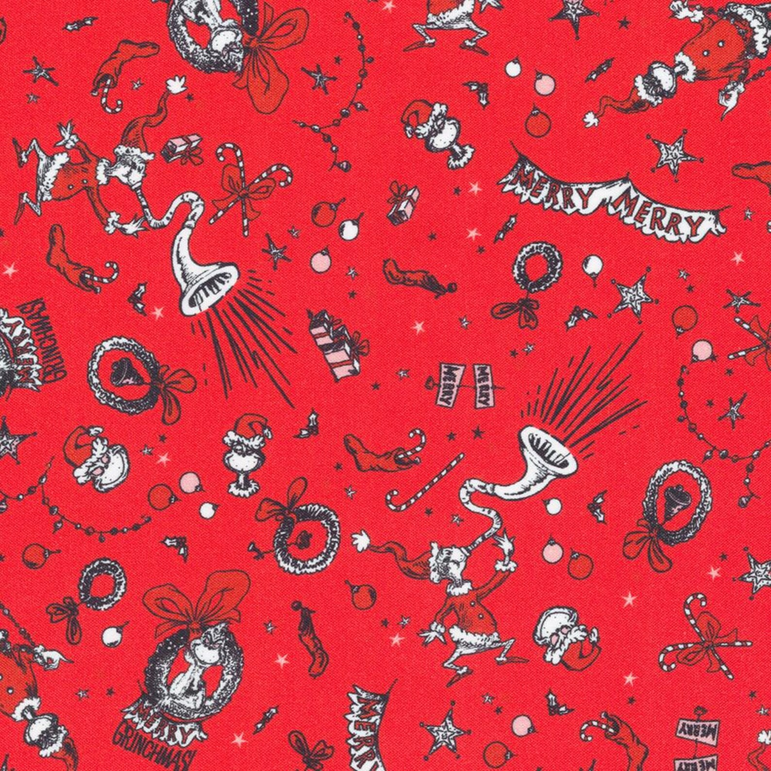 Grinch Fabric Quilt Kit FREE PATTERN_ Includes Binding-grinch Christmas ...
