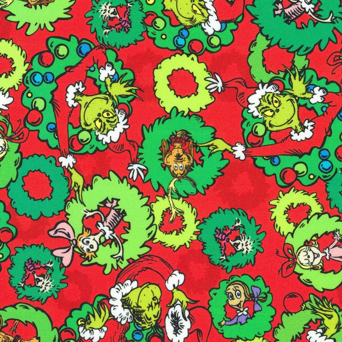 Grinch Fabric Quilt Kit FREE PATTERN_ Includes Binding-grinch Christmas ...