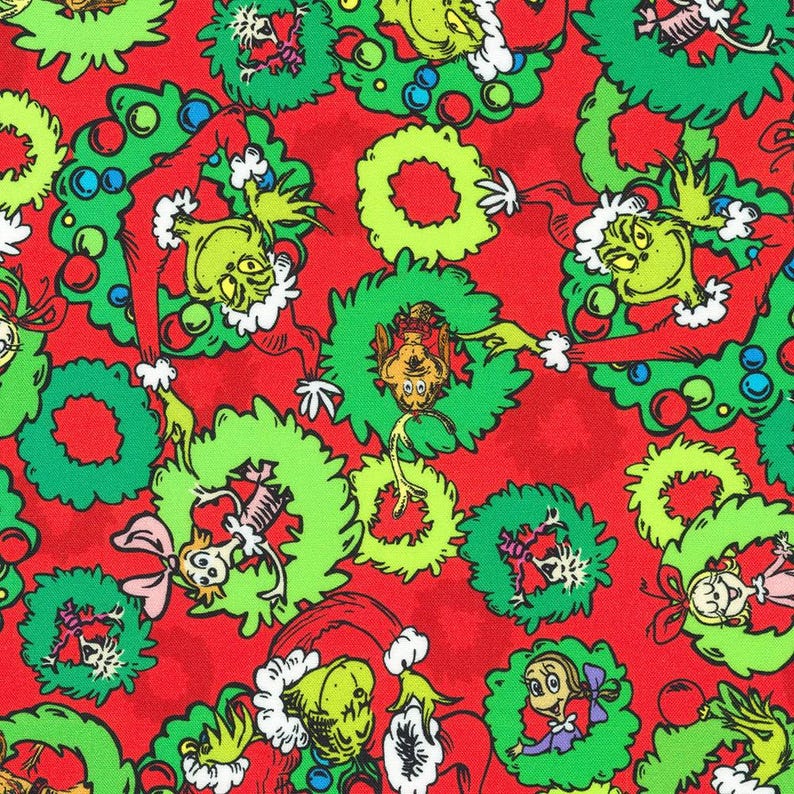Grinch Fabric Quilt Kit FREE PATTERN_ Includes Binding-grinch Christmas ...