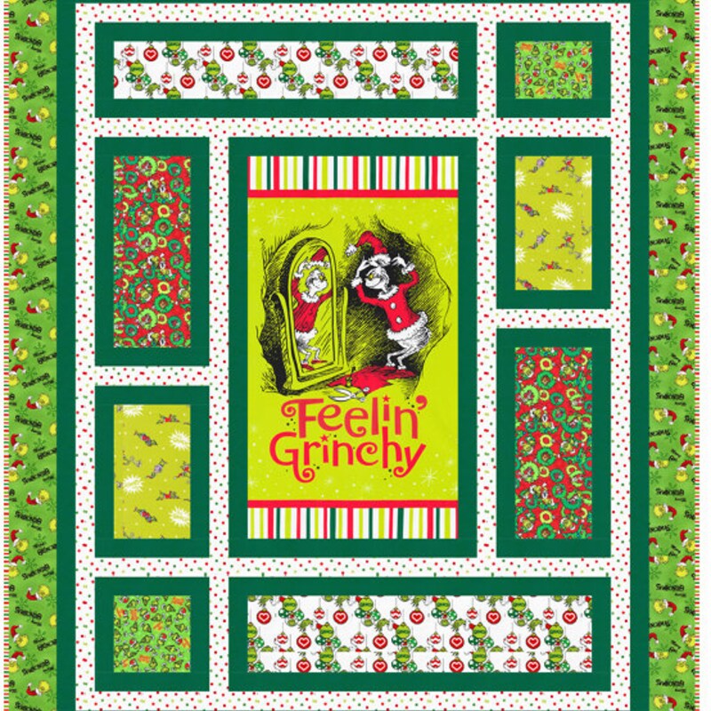 The Grinch Fabric Panel - Etsy