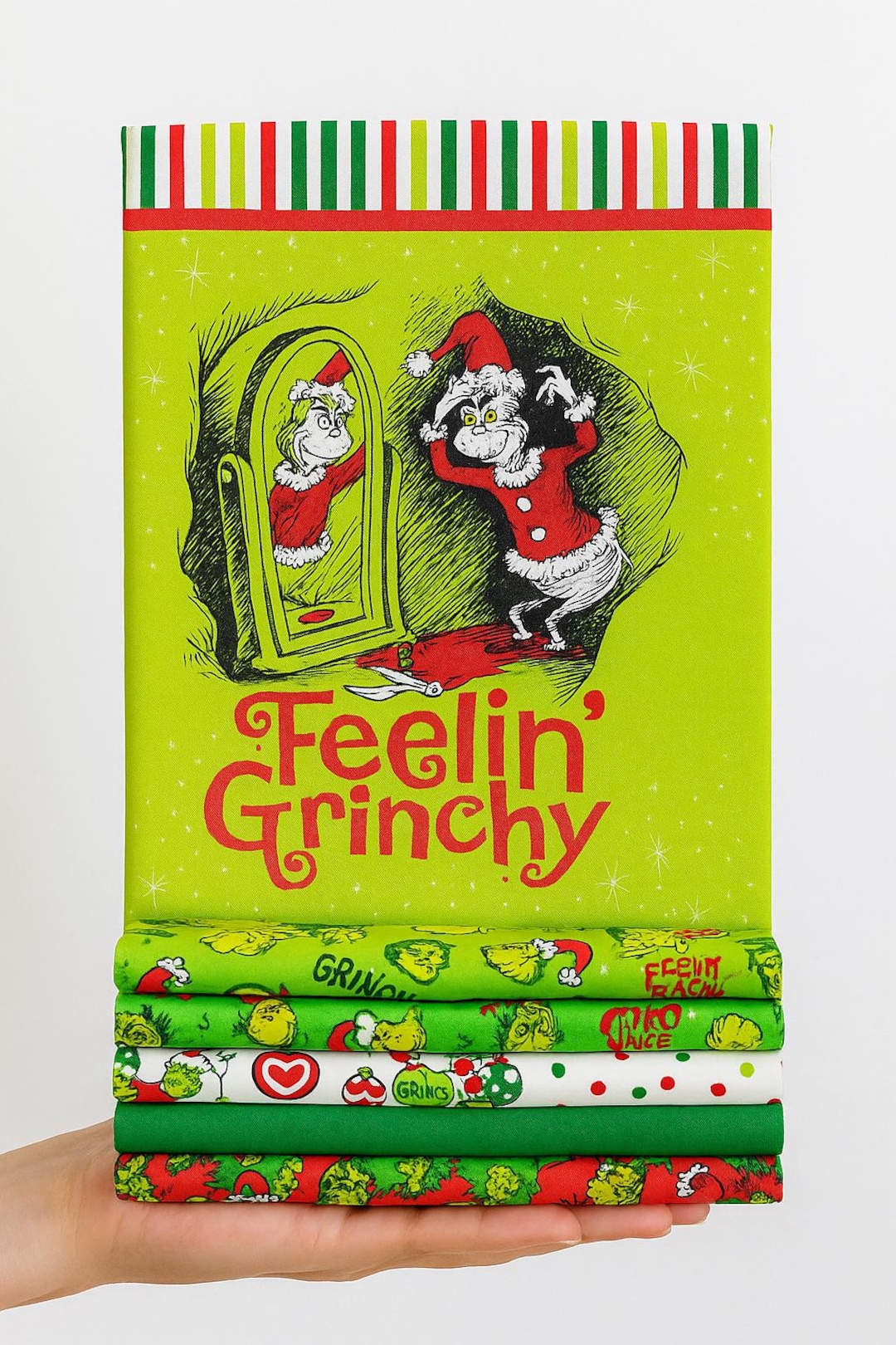 Grinch Fabric Quilt Kit | FREE PATTERN | Holiday Quilt Kit for ...