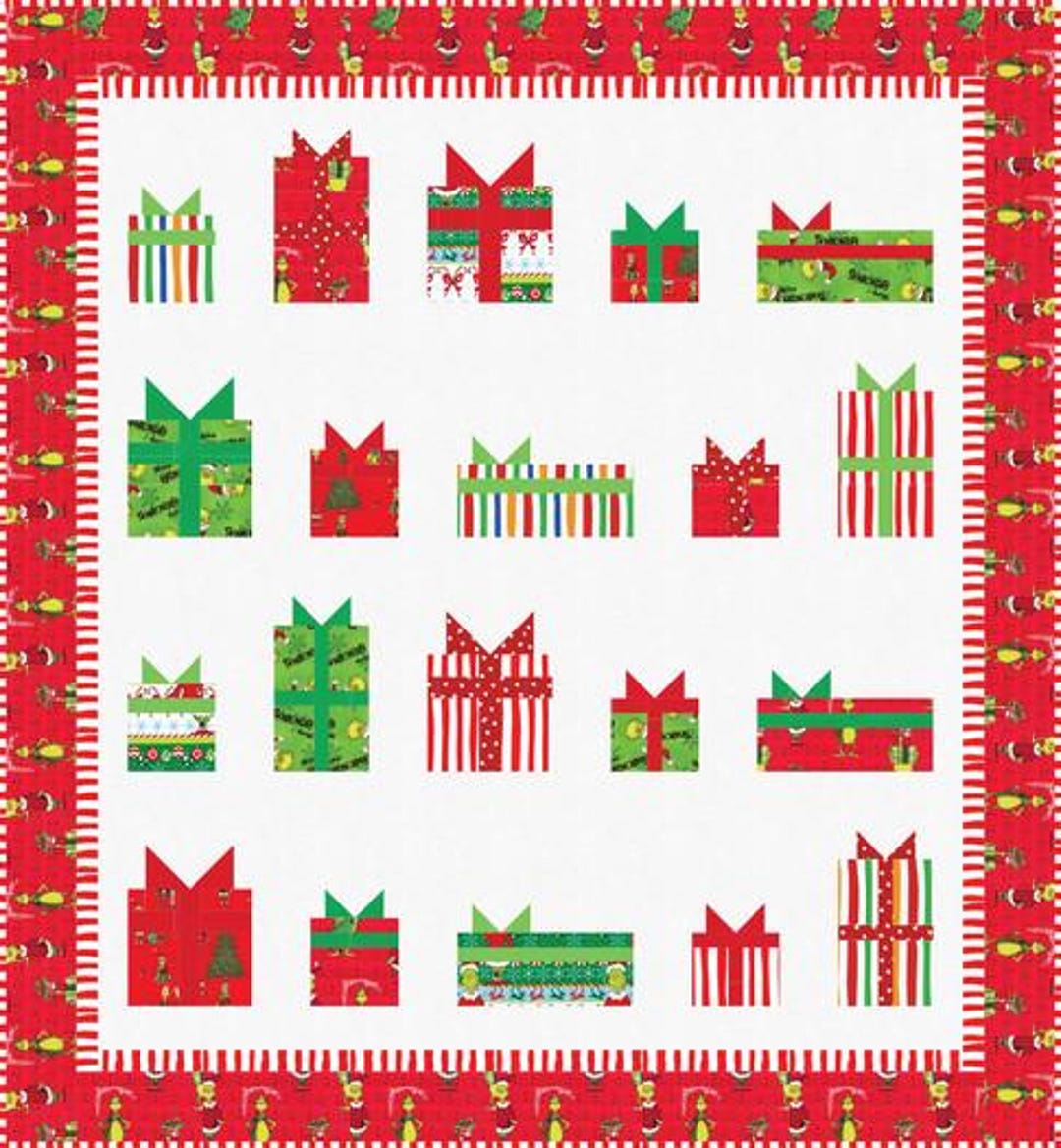 Grinch Fabric Quilt Kit FREE PATTERN_ Includes Binding-grinch Christmas ...