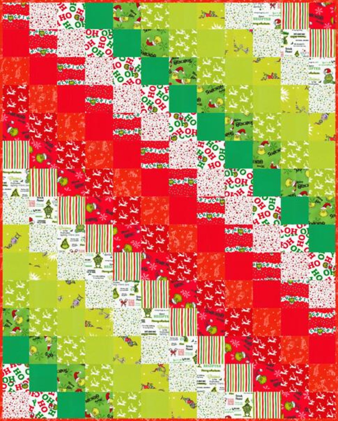 Grinch Fabric 15 FQ Bundle + FREE PATTERN + Binding-grinch Christmas ...