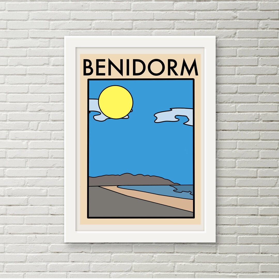 Minimalist, Abstract Benidorm Travel Artwork Print | Gift for Him / Her ...
