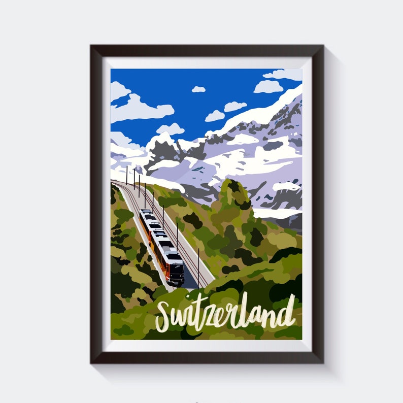 Switzerland Travel Artwork Print Birthday/anniversary Gift - Etsy