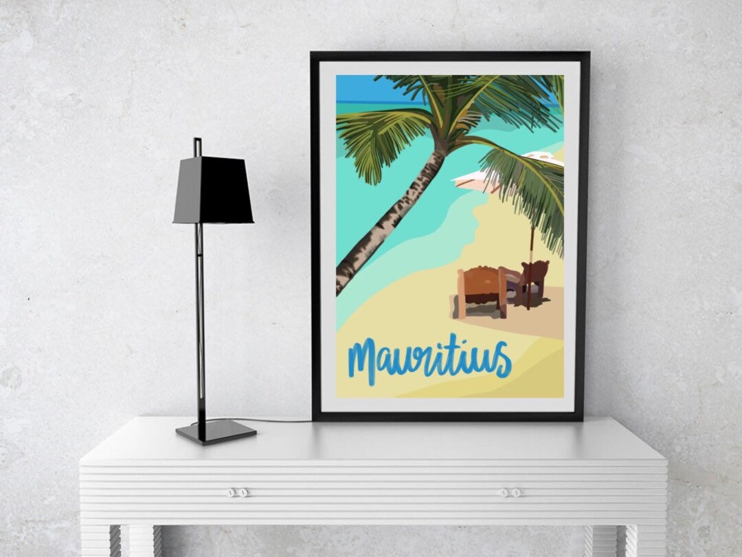 Mauritius, East Africa Travel Artwork Print | Birthday/anniversary Gift ...