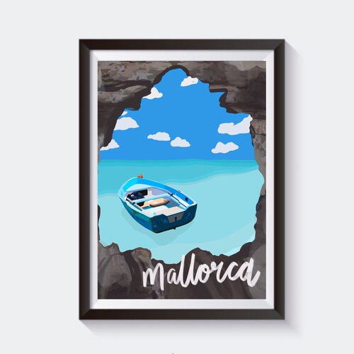 Majorca Art Print Spain Travel Print Mallorca Poster - Etsy