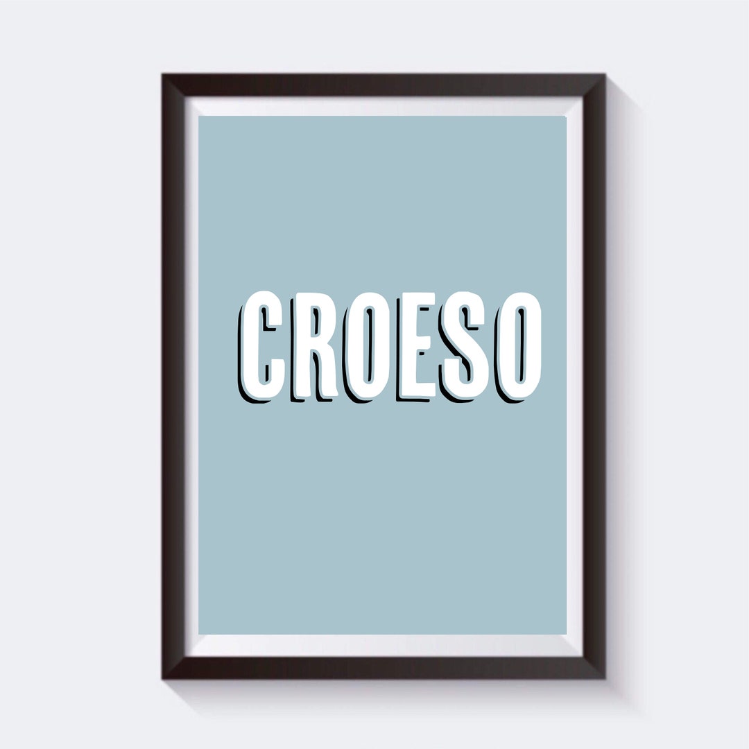 Vintage Croeso Artwork Print Birthday/anniversary Gift for Him/her ...