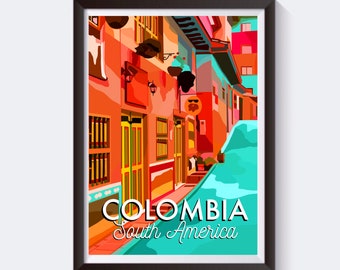 Colombia South America Travel Artwork Print Gift for - Etsy