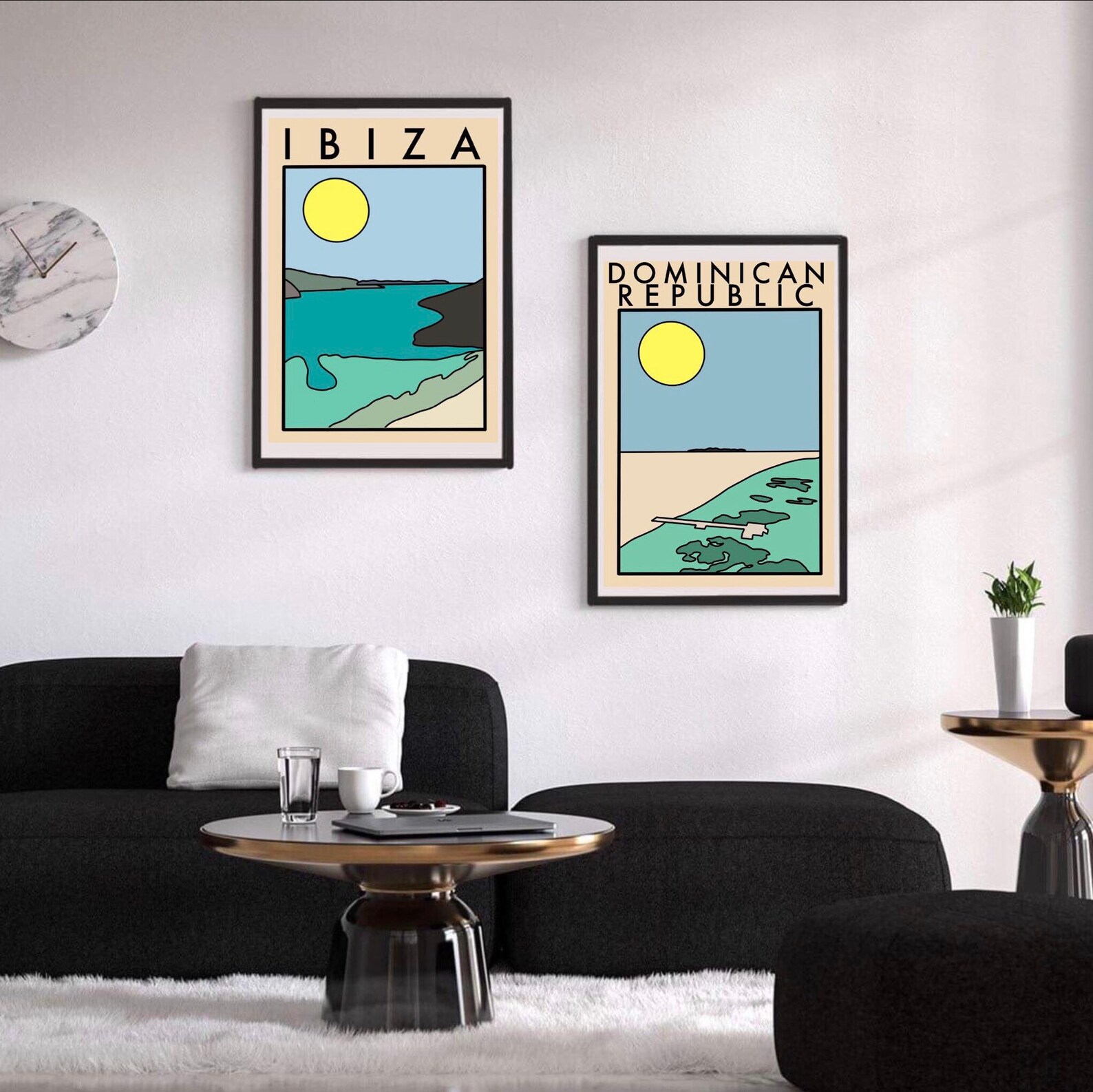 Minimalist Abstract Ibiza Travel Artwork Print Gift for Him - Etsy