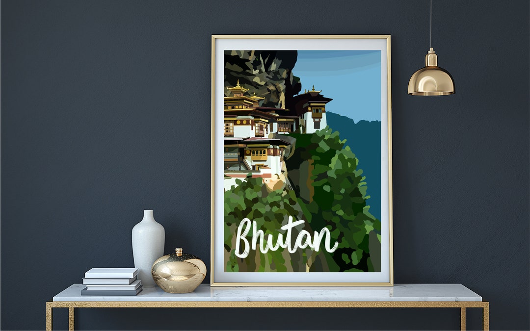 Bhutan, South Asia Travel Artwork Print | Gift for Him/her/friend ...