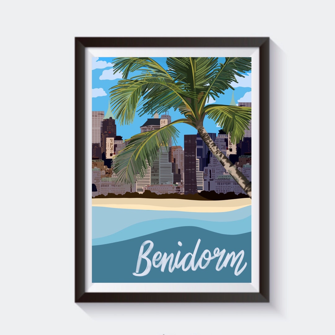 Benidorm Spain Travel Artwork Print Birthday Gift - Etsy UK