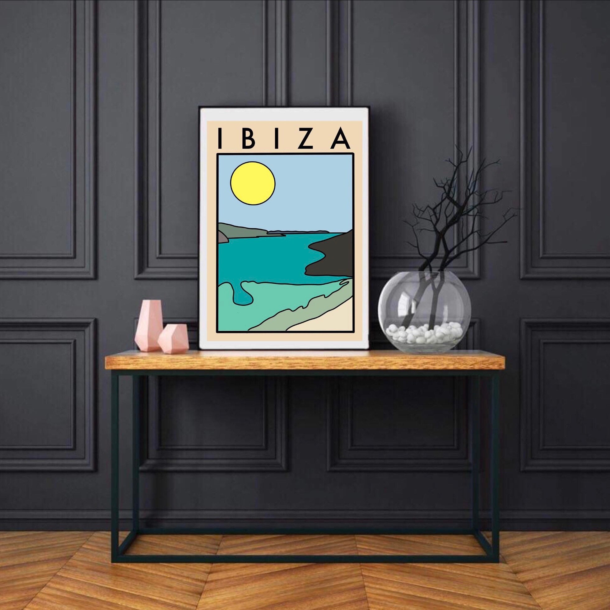 Minimalist Abstract Ibiza Travel Artwork Print Gift for Him - Etsy