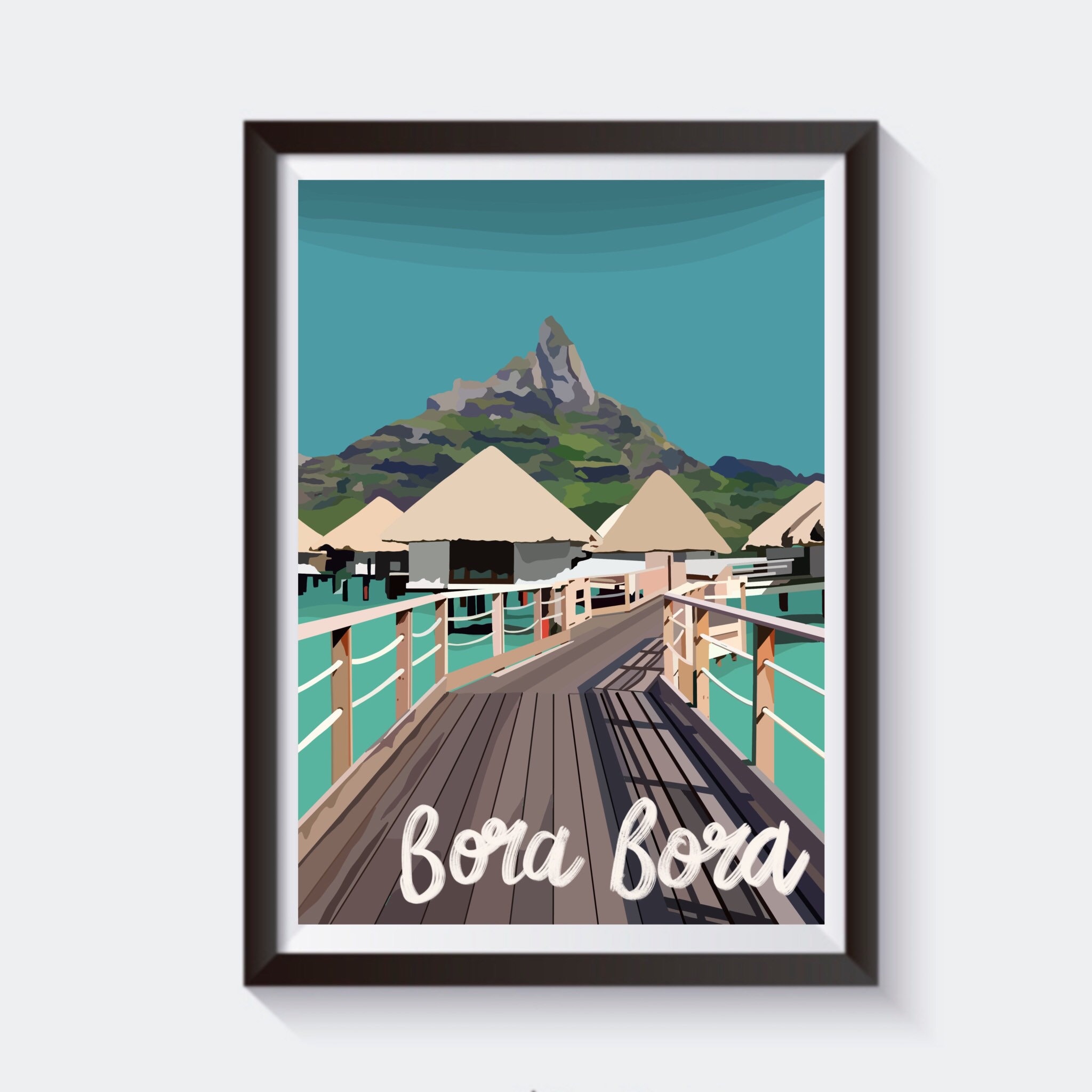 Bora Bora French Polynesia Travel Artwork Vintage Postcard | Etsy
