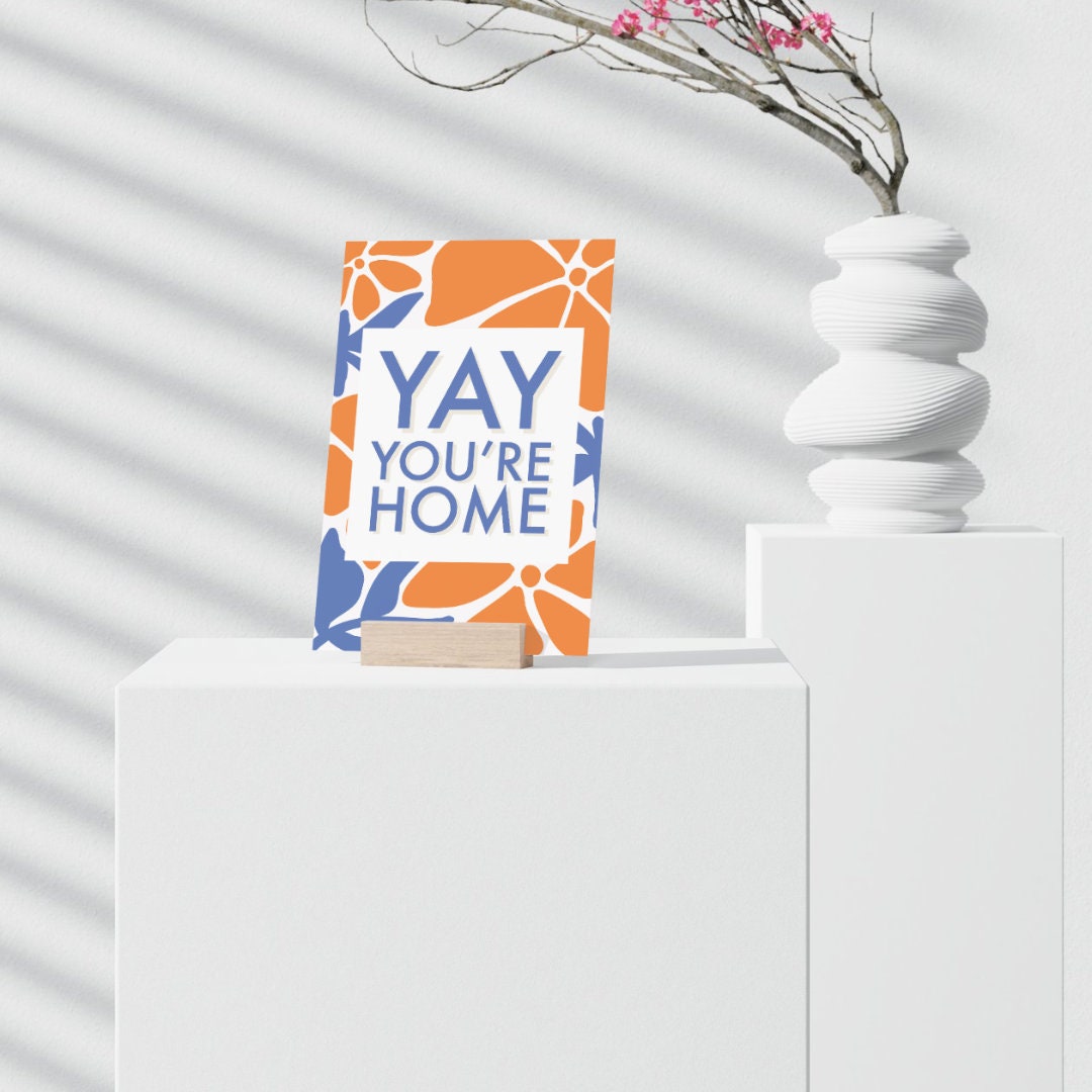 Yay You're Home Floral Poster Print | Groovy Bright Cheerful Kitchen ...