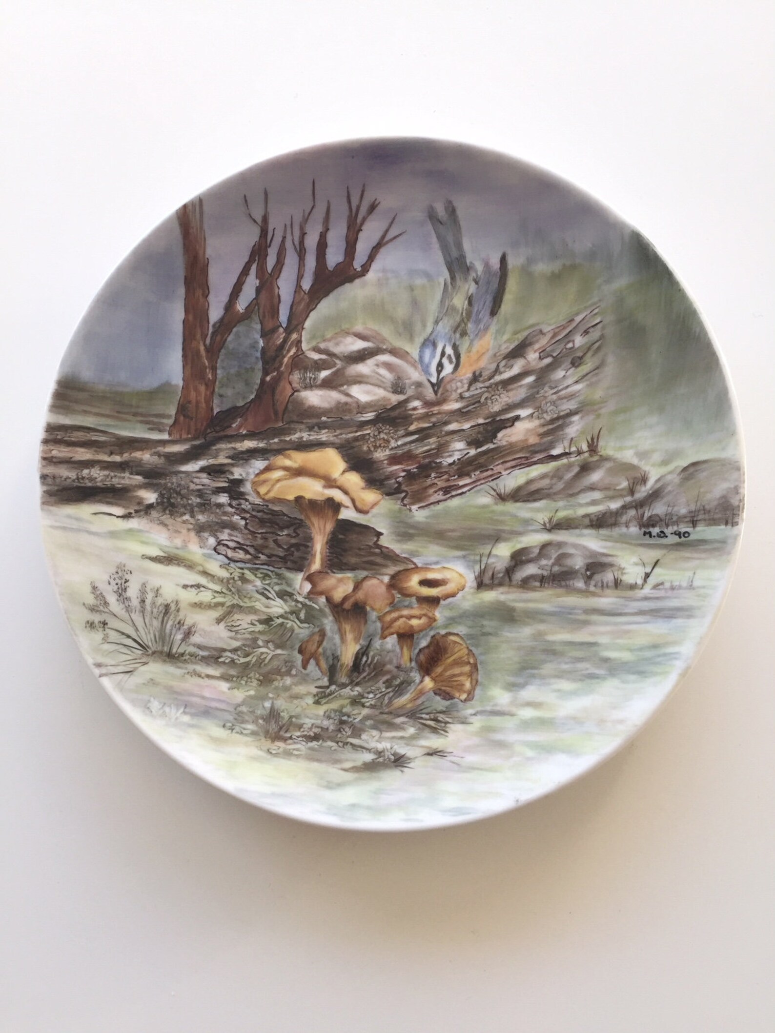 Cottagecore Ceramic Plate Mushrooms and Birds Ceramic Wall - Etsy