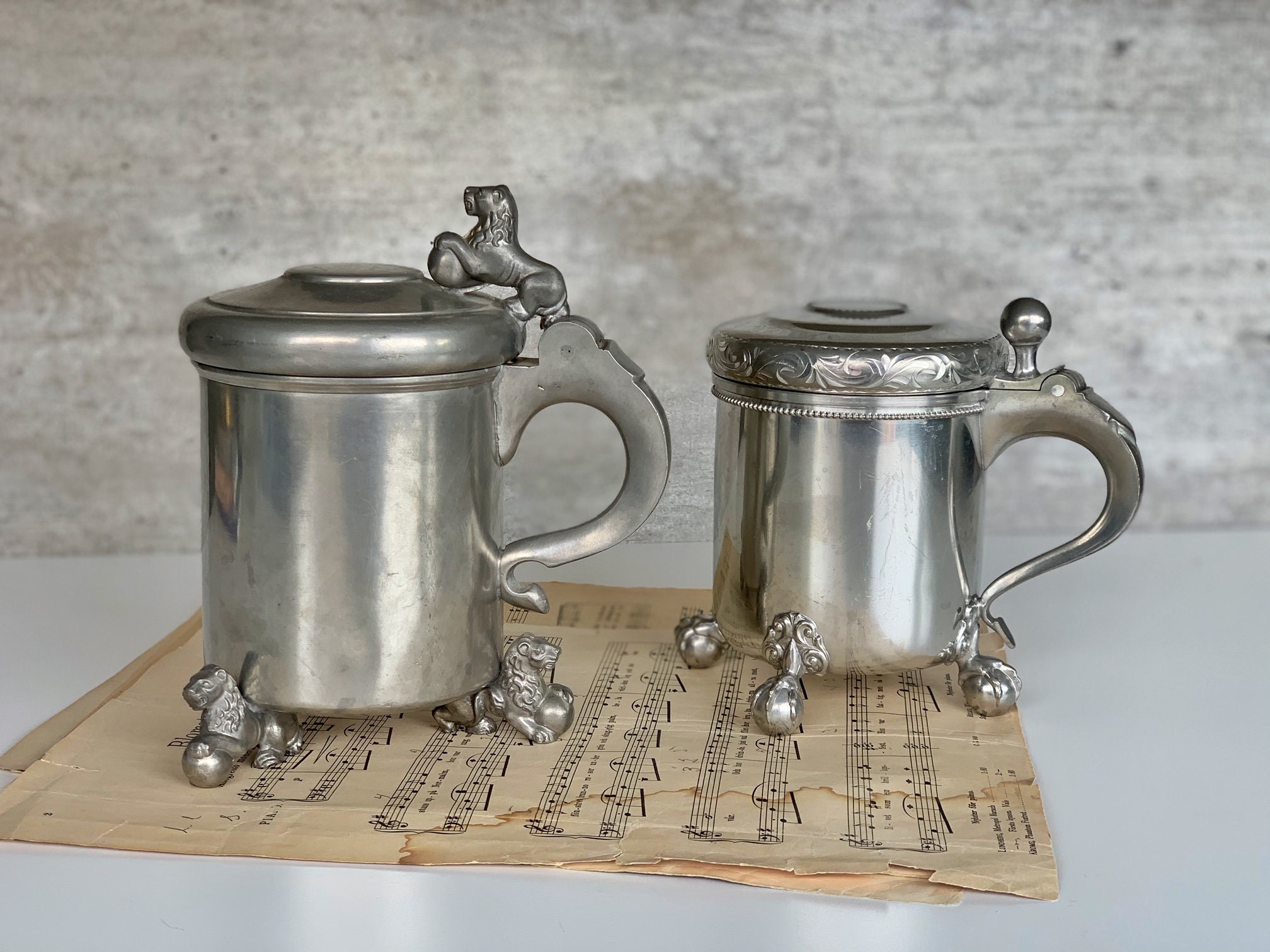 Decorative Pewter Tankard With Lid Made In Norway Pewter Beer | Etsy