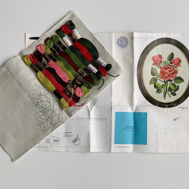 Rose Embroidery Kit - Etsy