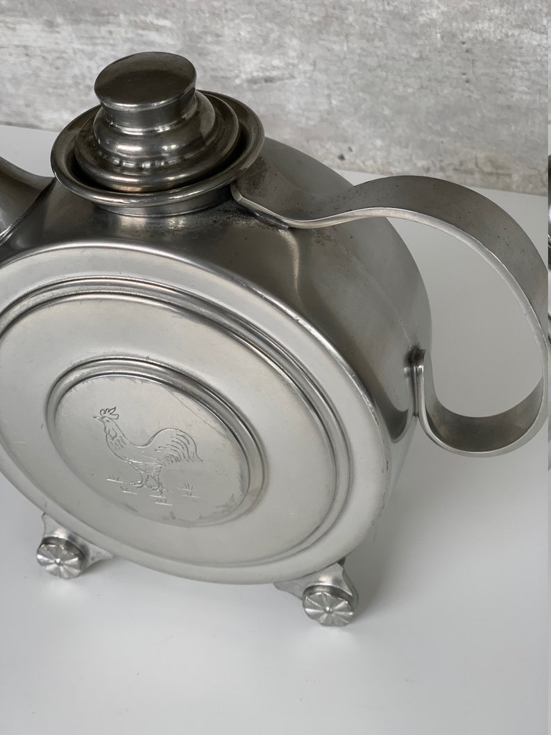 Round Pewter Coffee Pot Norwegian Pewter Decorative Metal Tea - Etsy