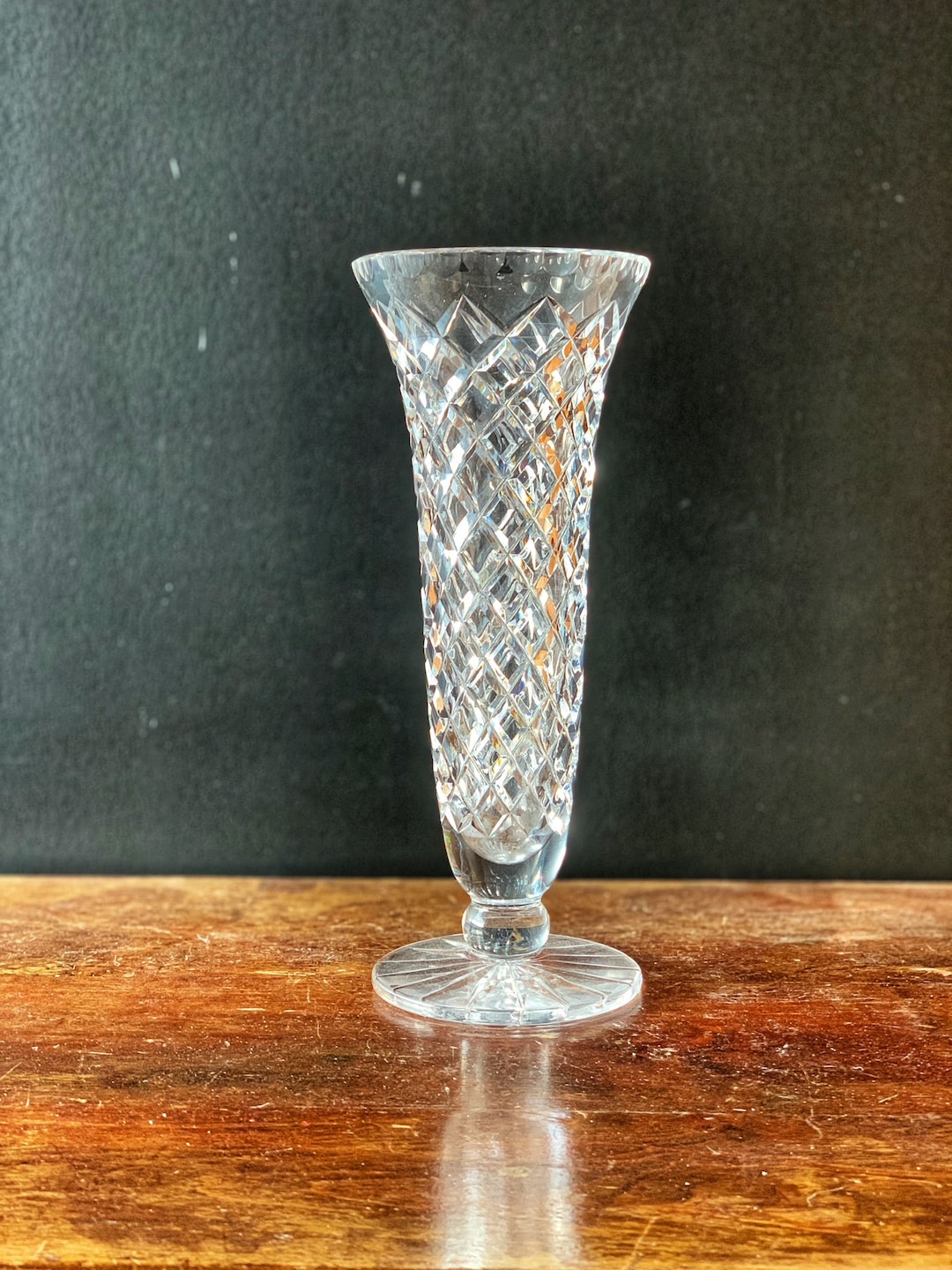 Large Crystal Vase , Vintage Crystal Cut Flower Vase - Etsy