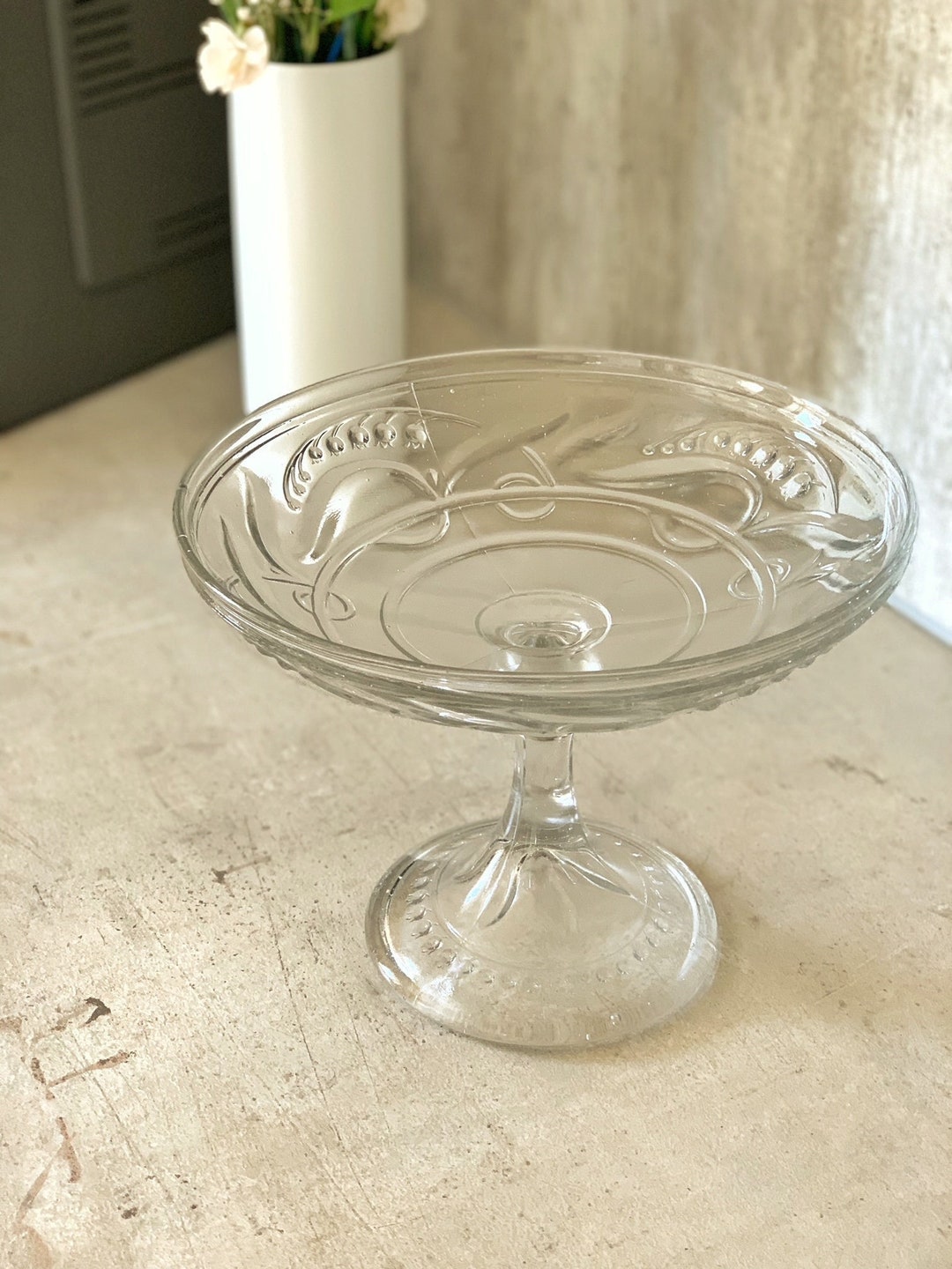 Norwegian Antique Glass , Glass Pedestal , Footed Fruit Bowl , Norway ...