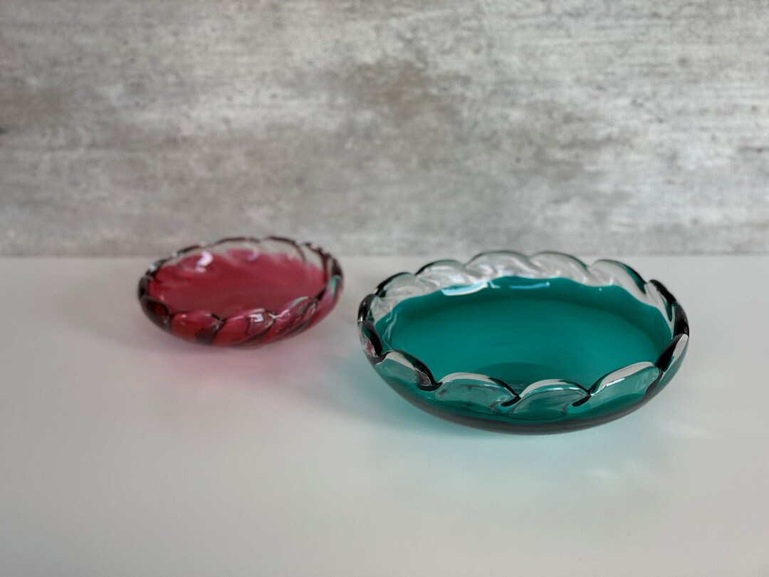 Magnor Norway Glass Bowls Scalloped Edge Glass Dishes Norwegian Design ...