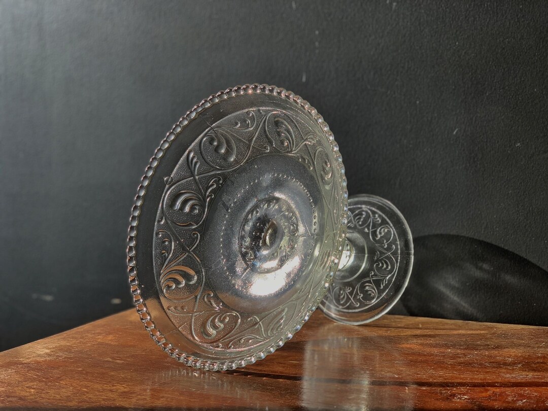 Antique Norwegian Glass Pedestal , Press Glass Fruit Footed Bowl ...