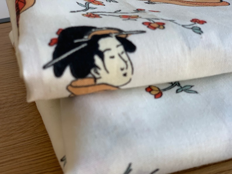 Japanese Geisha Fabric 2 Pieces - Etsy