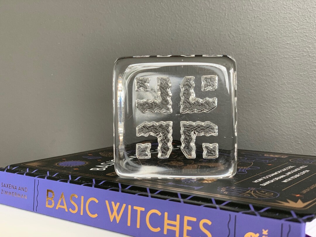 Glass Block Paperweight , Hadeland Glass , Minimalist Glass Desk Decor ...