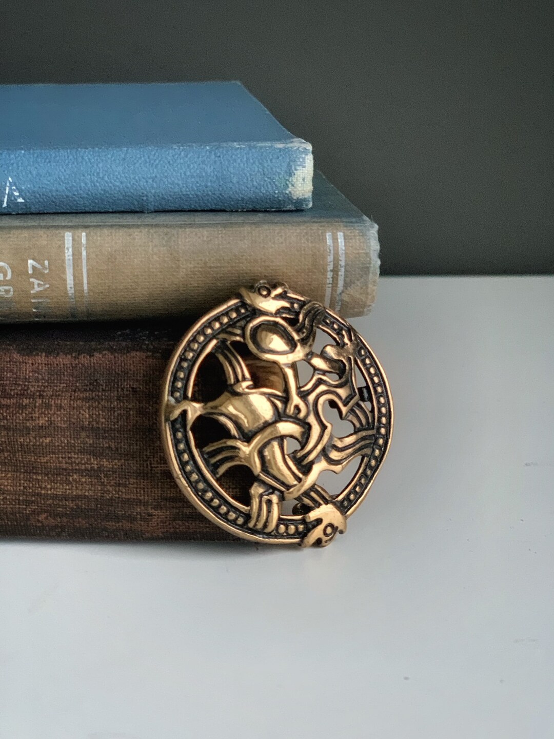 Jormungandr Viking Brooch , Round Pin Norwegian Mythology , Sigmund ...