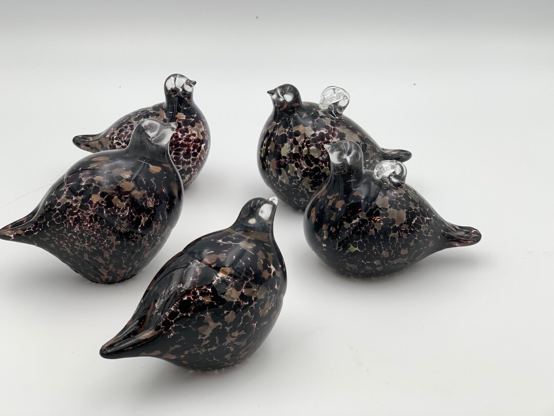 Black Glass Bird Figure With Hanger , Black Grouse Glass Window Decor ...
