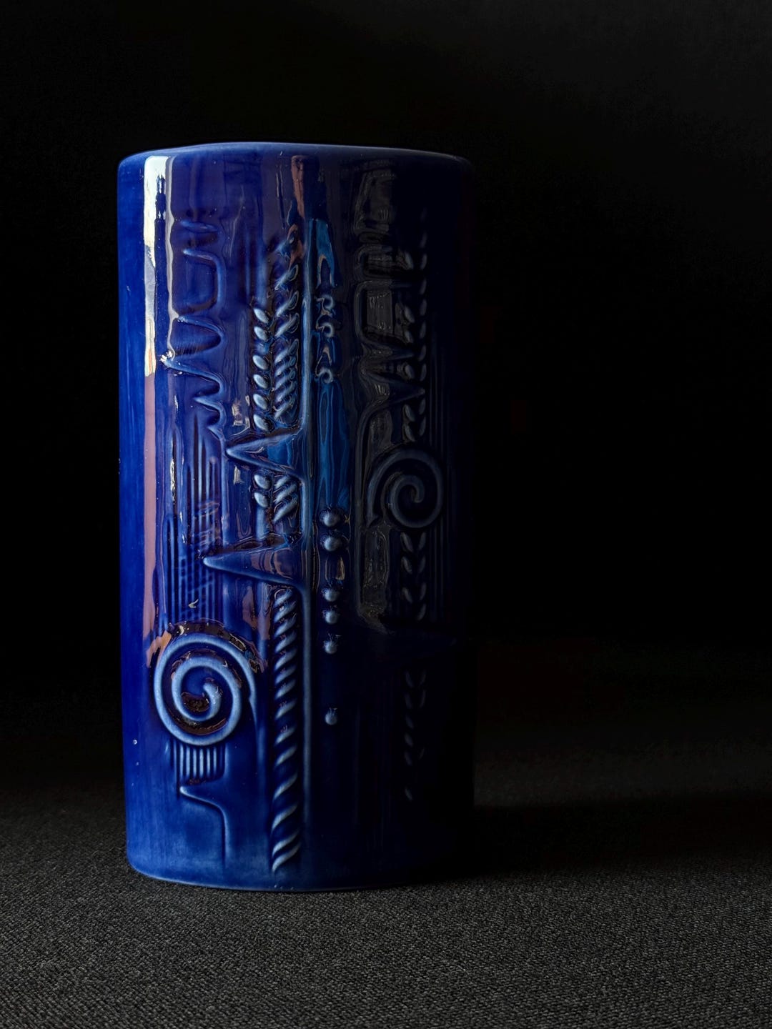 Rørstrand Blue Ceramic Vase , Lummer Swedish Design Olle Alberius ...