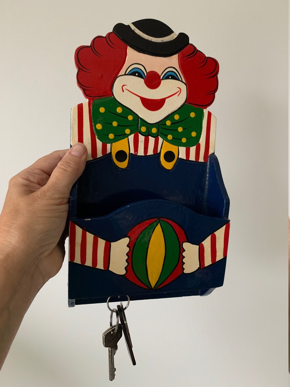Clown Key Hanger Kids Room Clown Holder - Etsy