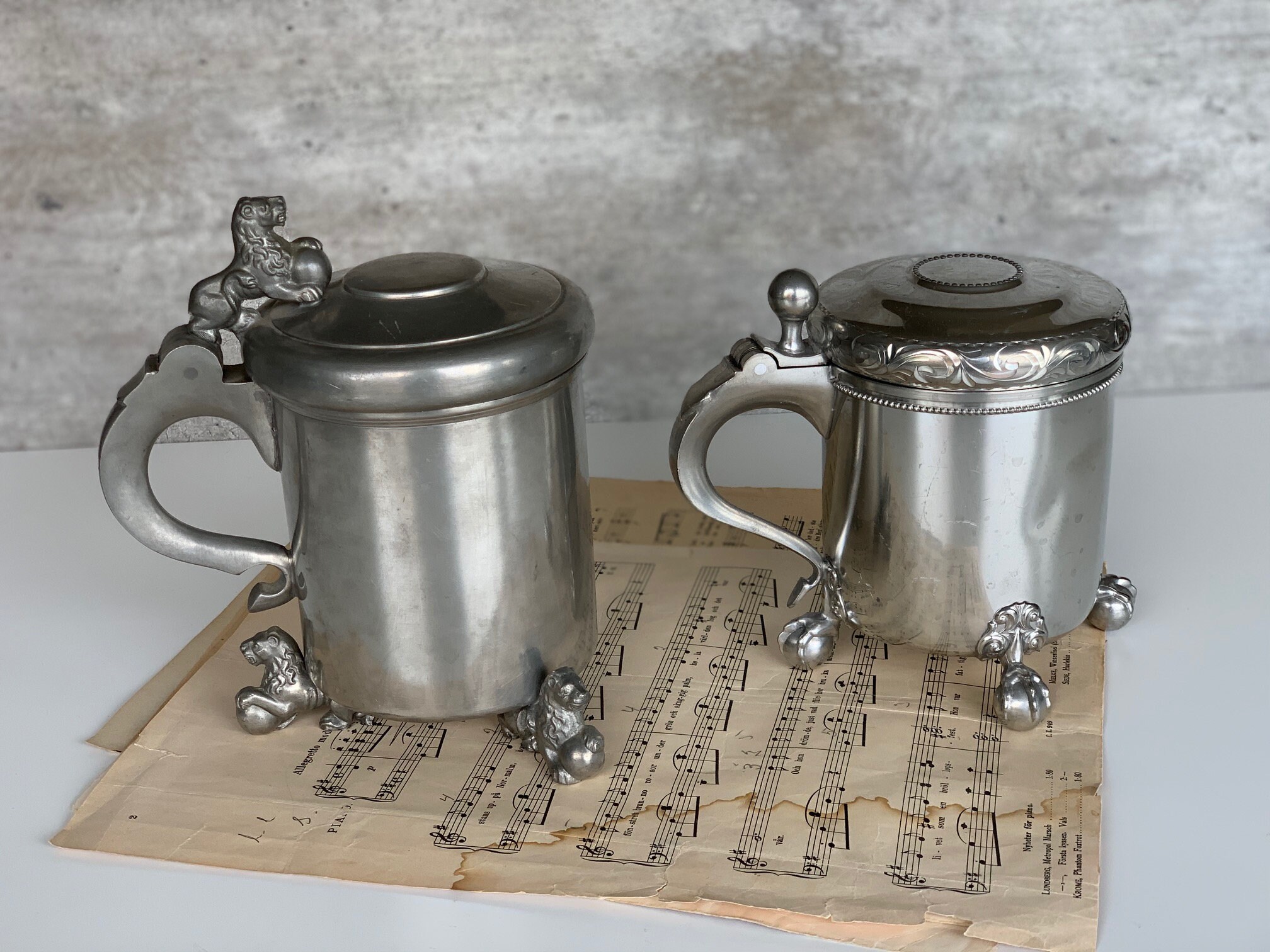 Decorative Pewter Tankard With Lid Made In Norway Pewter Beer | Etsy