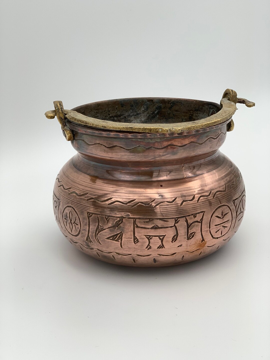 Copper Planter Pot , Aged Patina Copper Brass Pot - Etsy