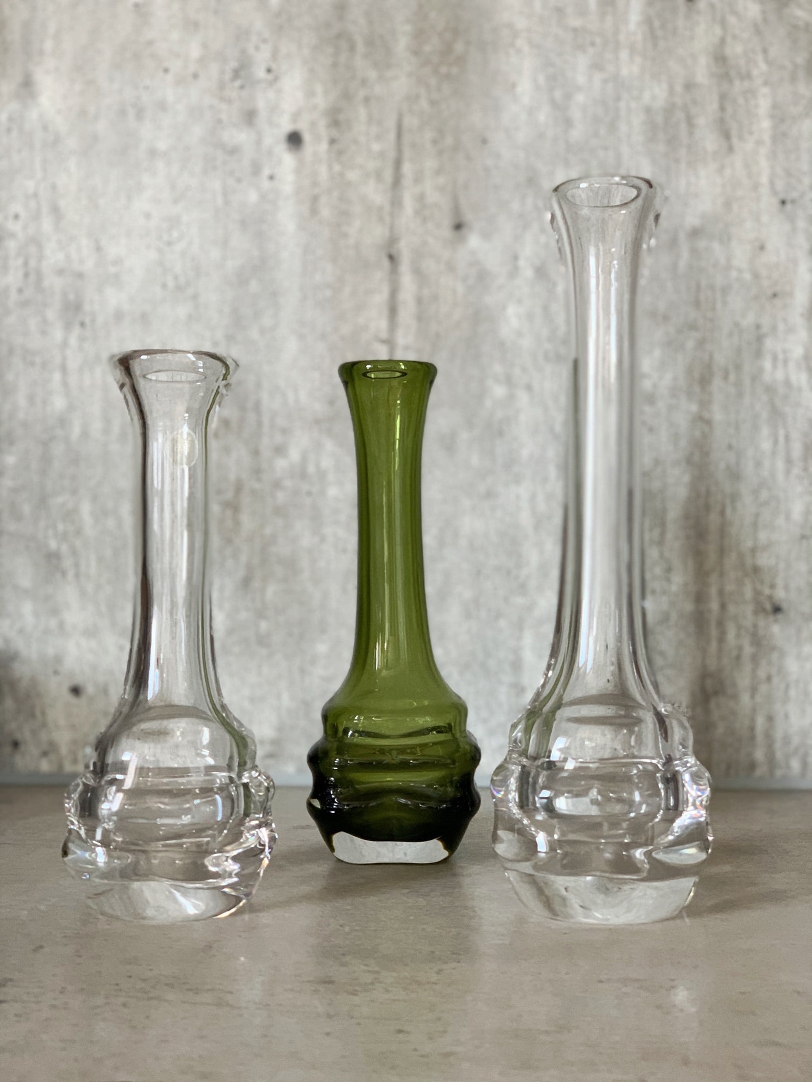 Magnor Norway Norwegian Art Glass Green Clear Glass Vase - Etsy