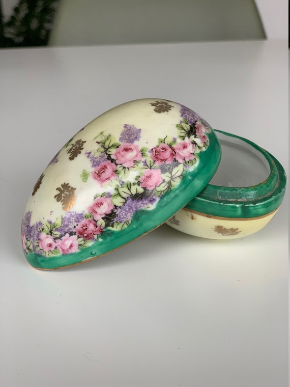 Vintage Ceramic Egg Porcelain Egg Box Vintage Portuga… - Gem