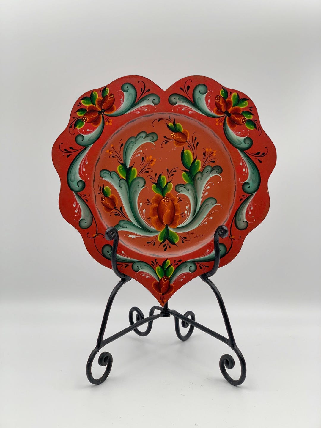 Rosemaling Norwegian Wall Decor , Heat Shaped Wall Hanging Handmade ...