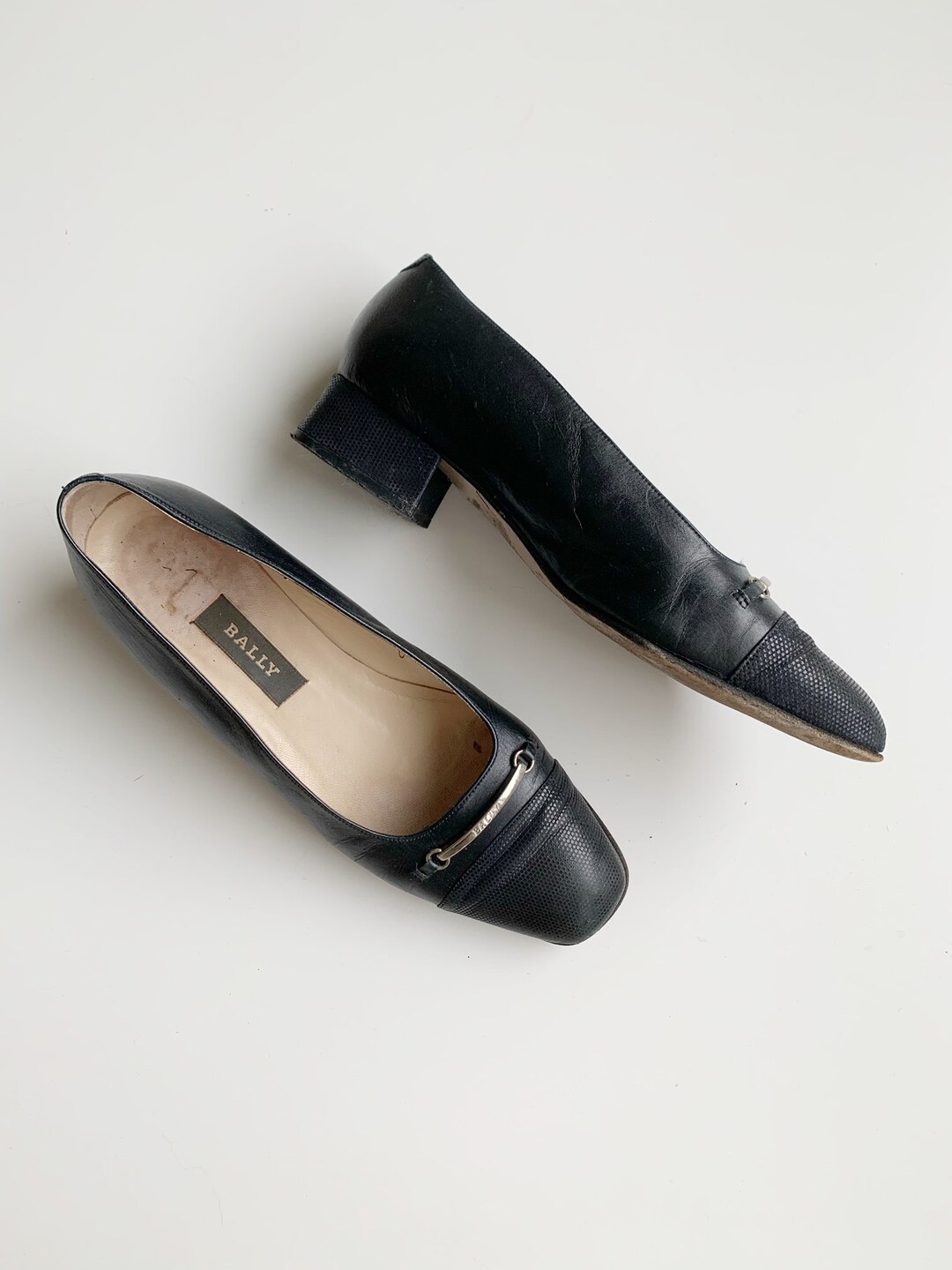 Bally Shoes Woman Size 37 , Vintage Classic Black Shoes Low Heal - Etsy