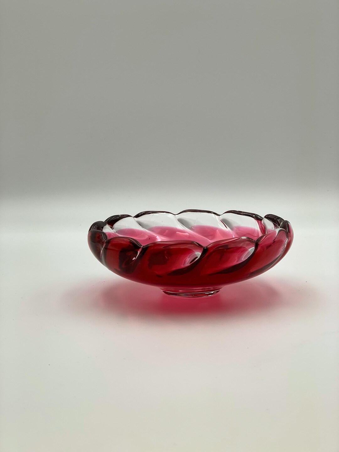 Norwegian Art Glass , Red Glass Bowl Wavy , Magnor Norway Glass - Etsy