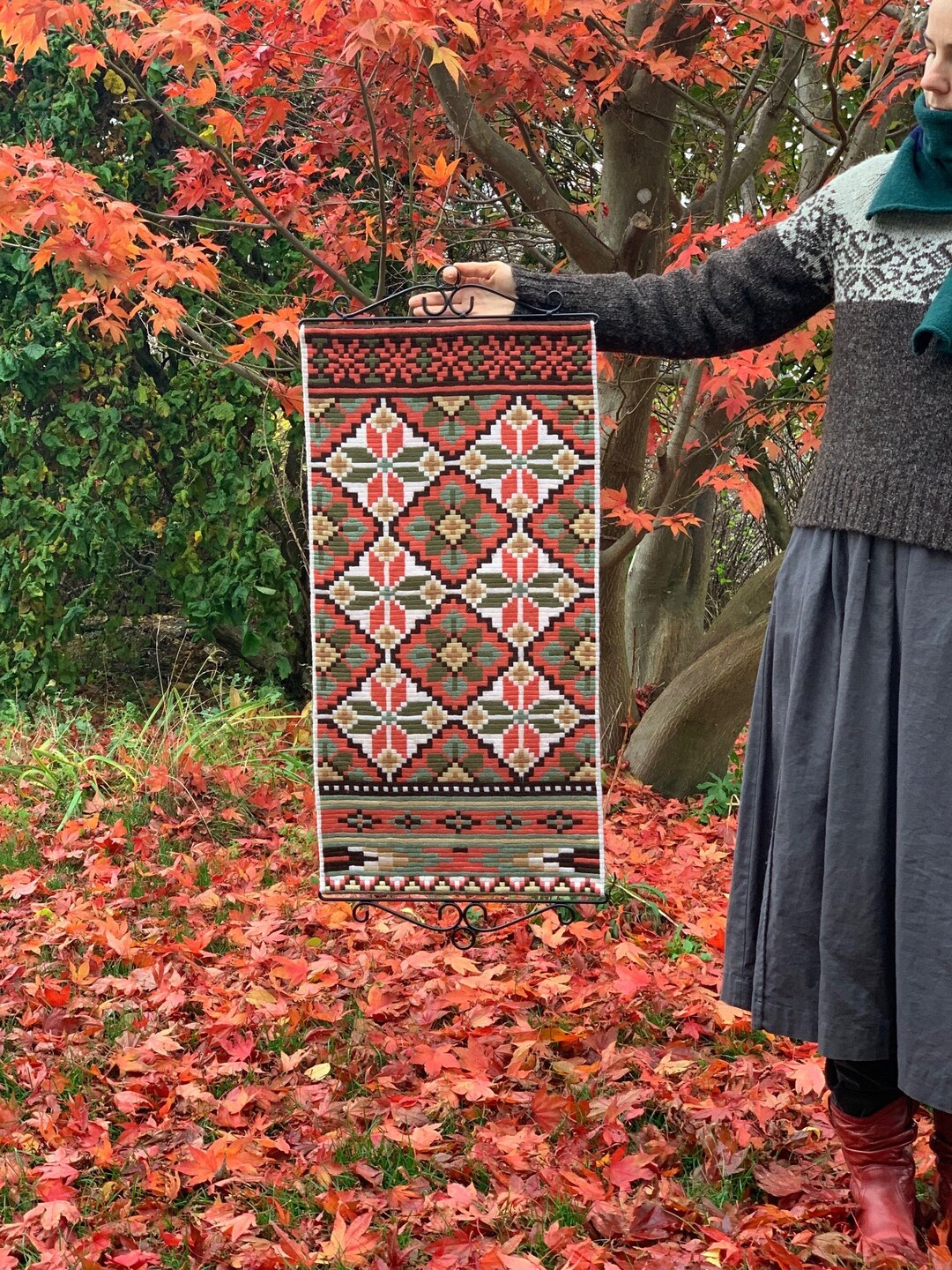 Christmas Bell Pull , Norwegian Tapestry , Norwegian Folk Art - Etsy