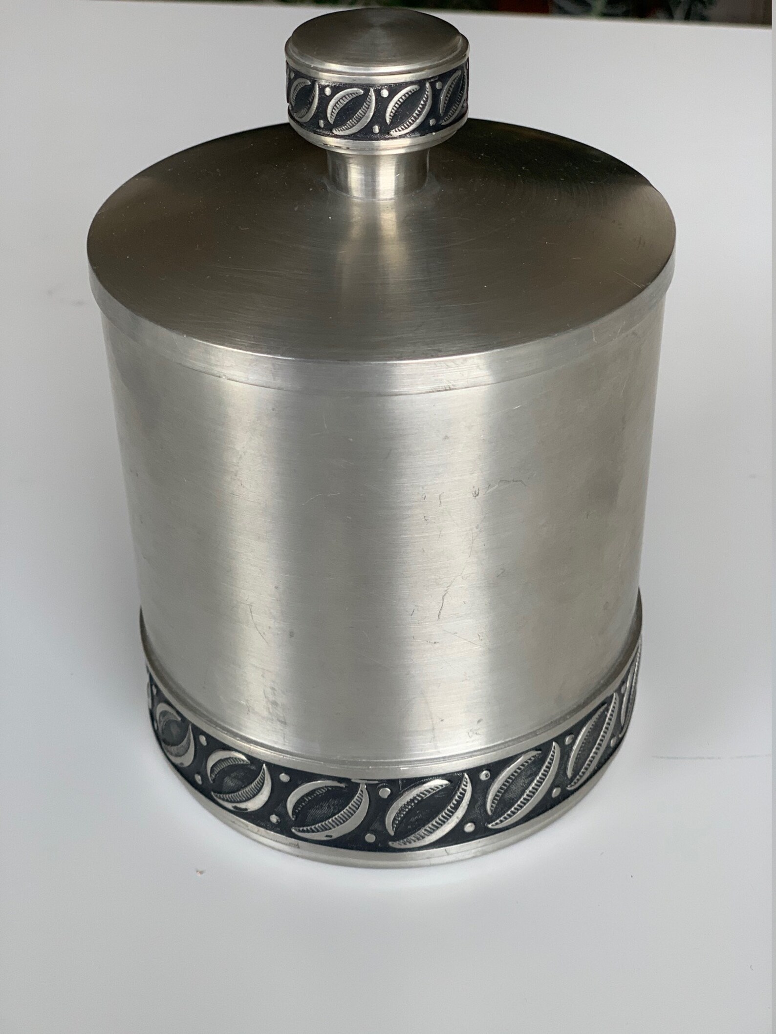 Norwegian Pewter Jar With Lid Norwegian Folk Art - Etsy