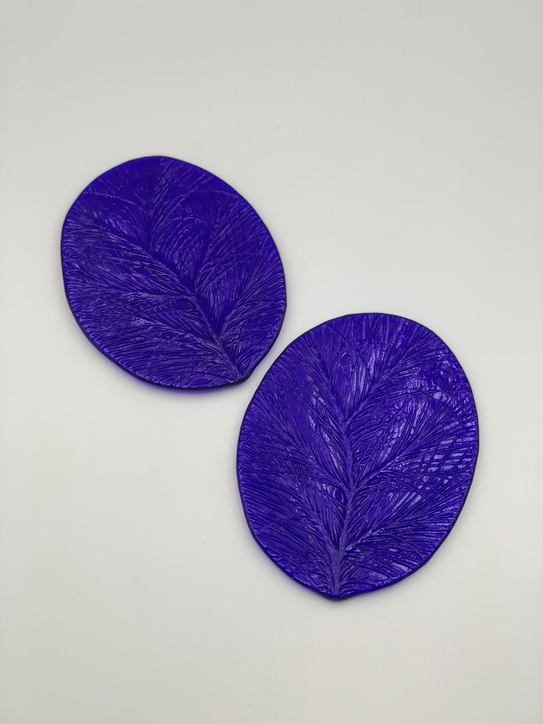 Blue Glass Butter Serving Tray , Pair of Small Glass Trays, Norwegian ...