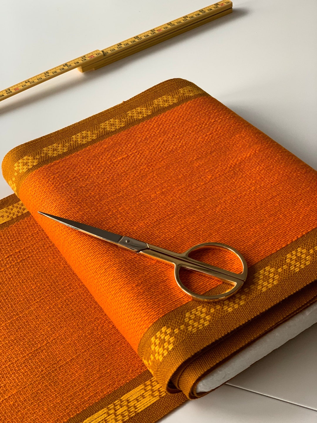 Table Runner Fabric Orange Fabric Made in Norway Norwegian Fabric DIY ...