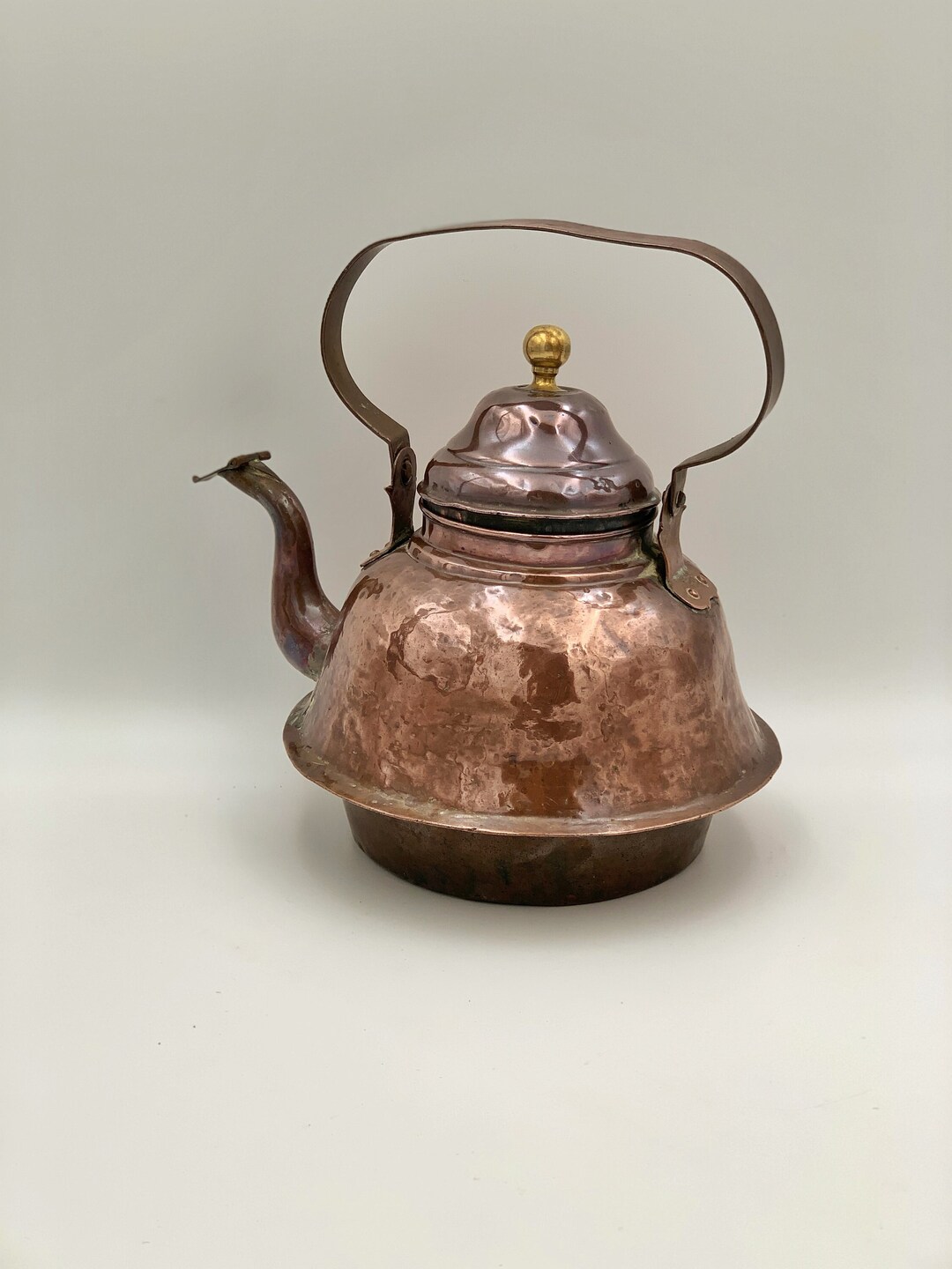 Large Antique Copper Tea Kettle With Lid , Antique Copper Tea Pot - Etsy