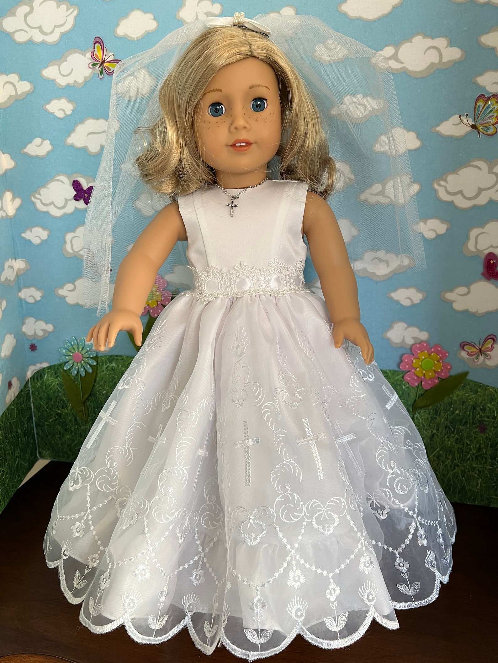First Communion Dress for 18 Inch Doll Like American Girl - Etsy