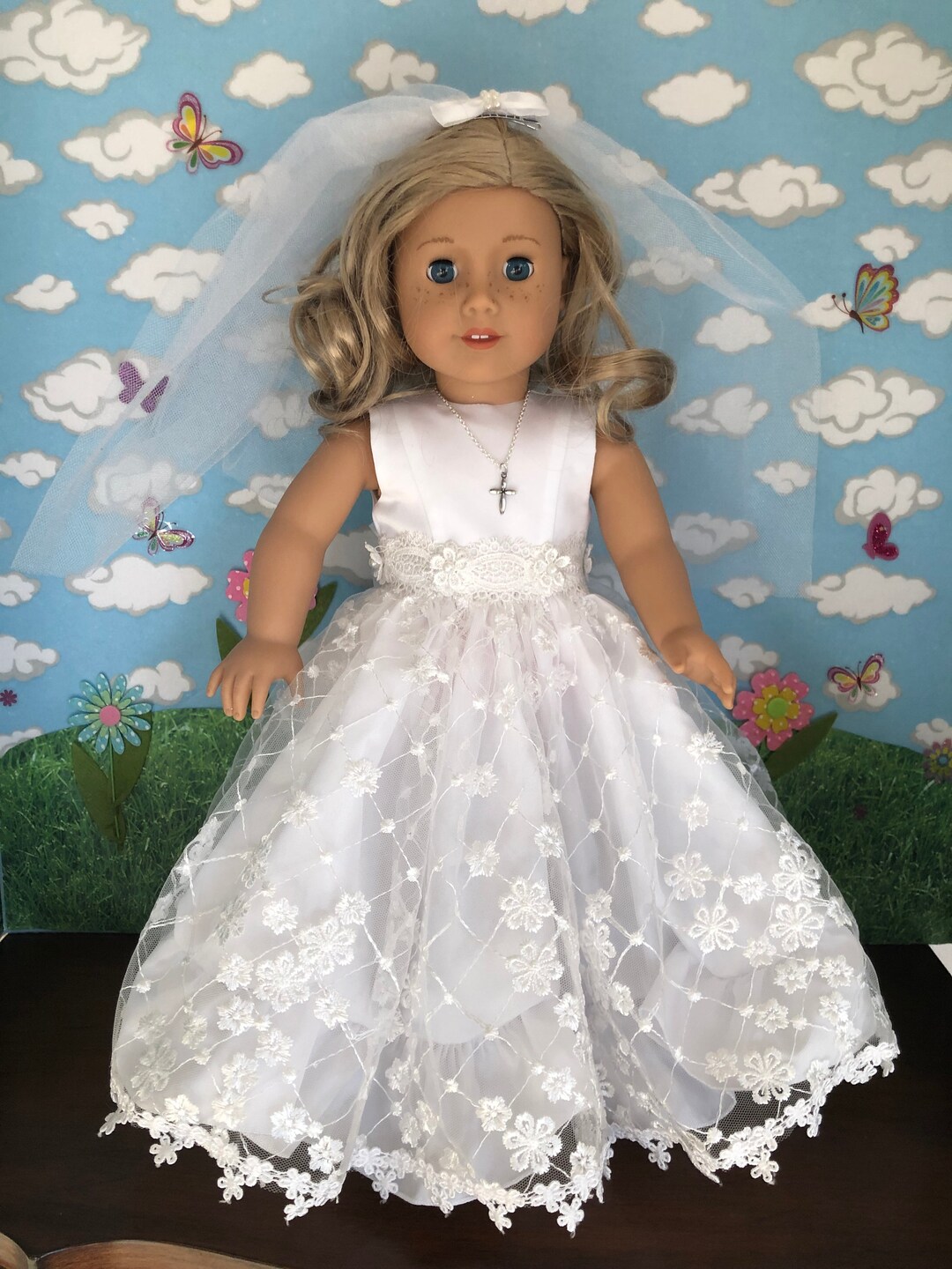First Communion Dress for 18 Inch Doll Like American Girl Doll, Free ...